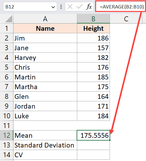 Calculate The Coefficient Of Variation CV In Excel Easy Formula 