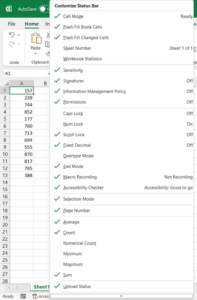 Status Bar in Excel - Where Is It & How to Use it!