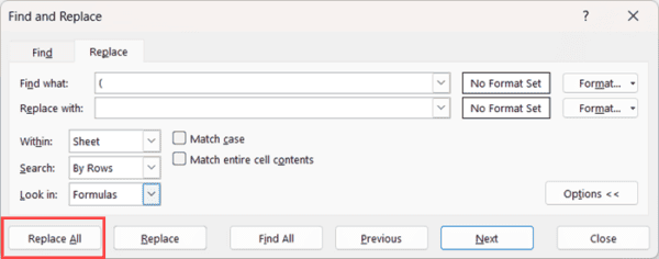 Remove Parentheses (Brackets) in Excel [4 Easy Ways]