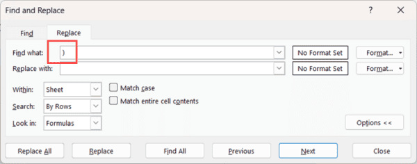 Remove Parentheses (Brackets) in Excel [4 Easy Ways]