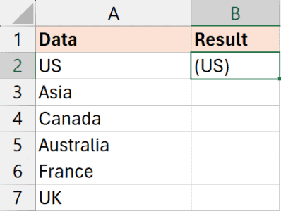 How to Add Parentheses Around Text in Excel (4 Easy Ways)