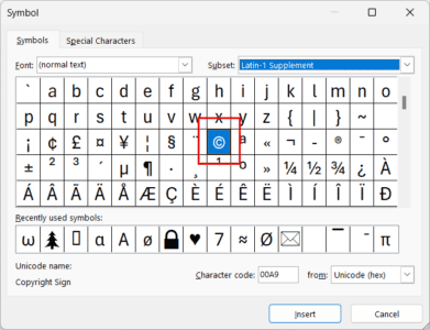 Insert Copyright Symbol © in Excel (5 Easy Ways)