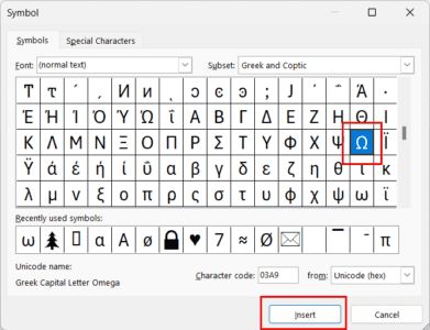 Insert Omega Symbol (Ω or ω) in Excel (6 Easy Ways)