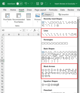 Insert Arrows in Excel (5 Easy Ways)