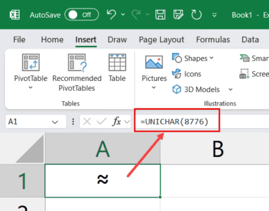 5 Easy Ways to Insert Approximate Symbol in Excel (≈)