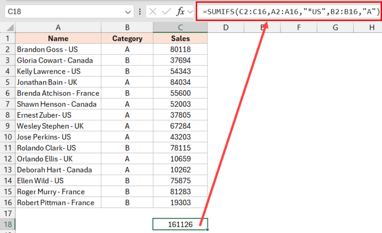 Sum Cells Based On Partial Text Match Sumif Sumifs