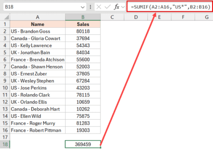 SUM cells Based on Partial Text Match (SUMIF / SUMIFS)