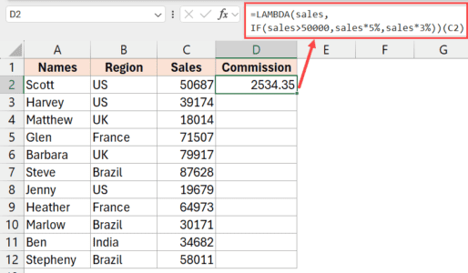 Excel Lambda Function Easy Explanation With Examples 7196