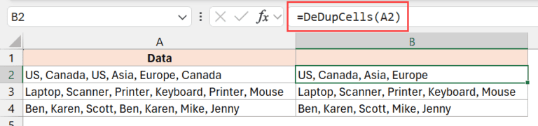 Remove Duplicates Within a Cell in Excel (Easy Formulas)