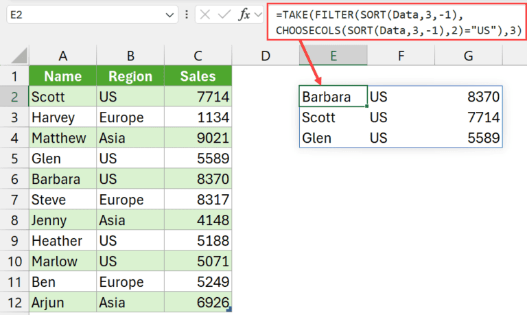 TAKE Function in Excel - Useful Examples!