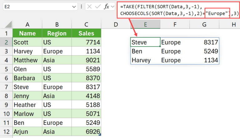 TAKE Function in Excel - Useful Examples!