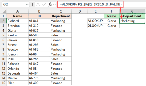 VLOOKUP vs XLOOKUP Function - What's the Difference?