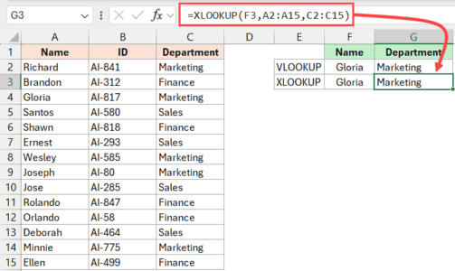 VLOOKUP vs XLOOKUP Function - What's the Difference?