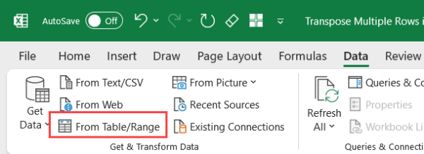 Transpose Multiple Rows into One Column (4 Easy Ways)