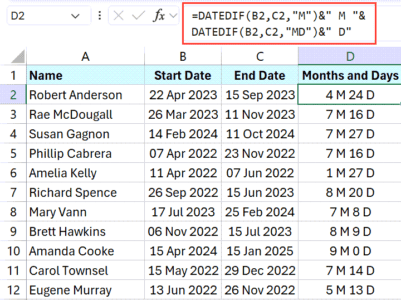 Convert Days to Months in Excel (2 Easy Formulas)