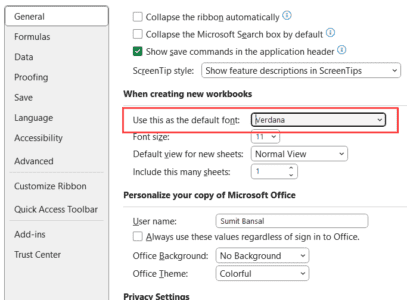 Change the Default Font in Excel (4 Easy Ways)