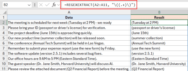 REGEX Functions in Excel (10 Examples) REGEX Functions in Excel (10 Examples)