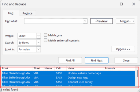 How to Filter Strikethrough in Excel (2 Easy Ways)