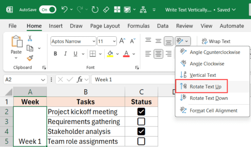 How to Write Vertically in Excel (3 Easy Ways)
