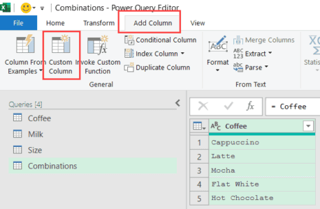 Create All Possible Combinations from Lists in Excel