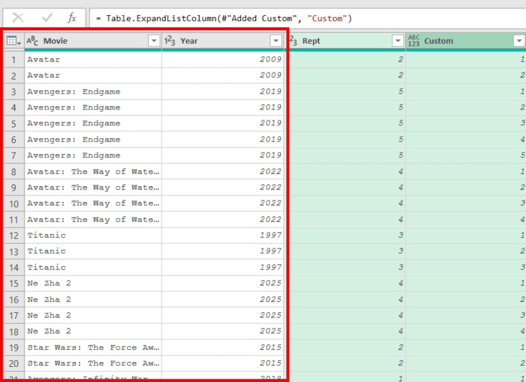 Repeat Rows N Times in Excel