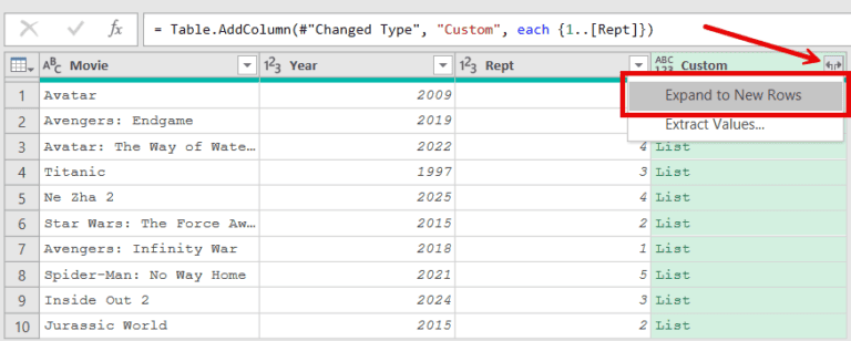 Repeat Rows N Times in Excel