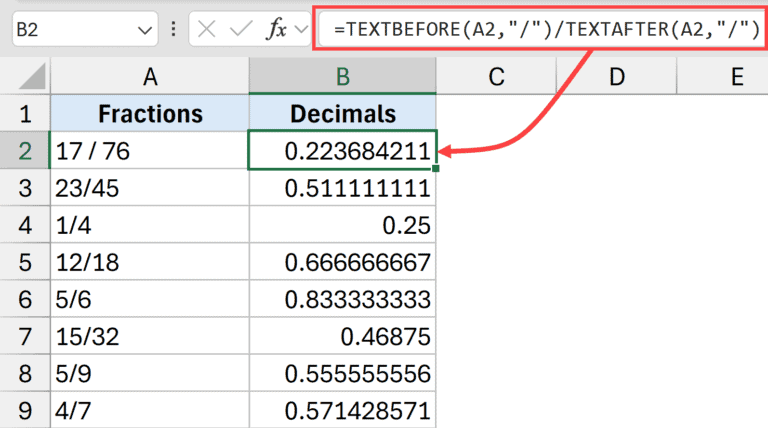 How to Convert Fraction to Decimal in Excel (3 Easy Ways)