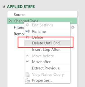 How to Undo in Power Query?