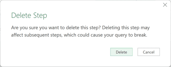 How to Undo in Power Query?