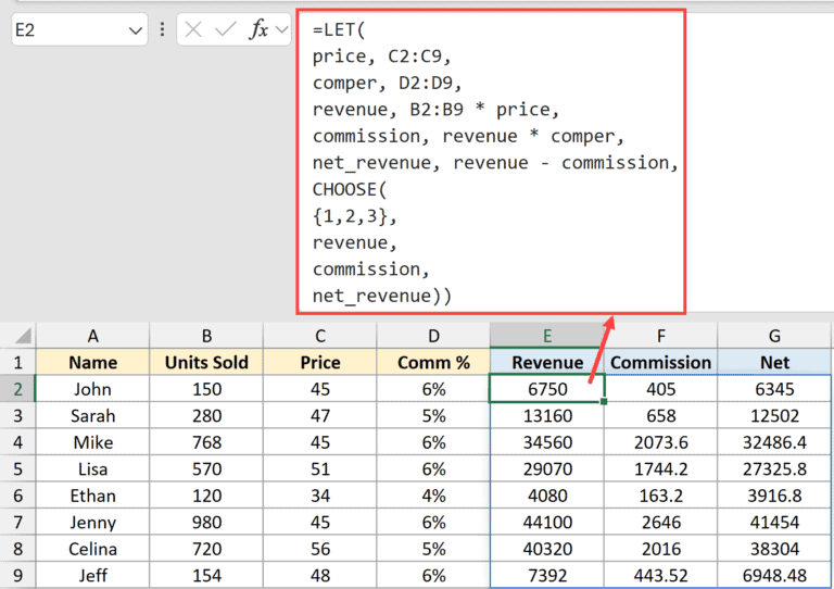 LET Function in Excel (Basic & Advanced Examples)