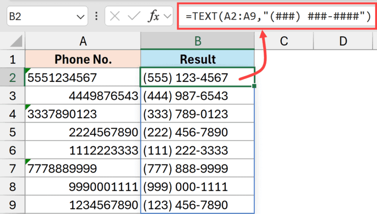 How to Format Phone Numbers in Excel?