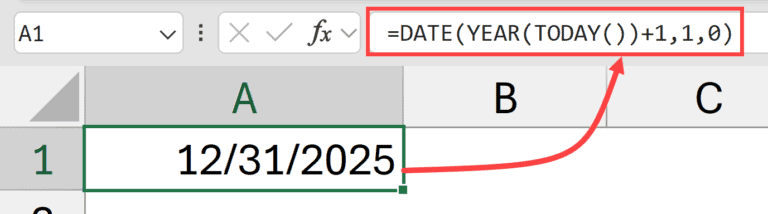 Get End of Year Date in Excel (Easy Formula)