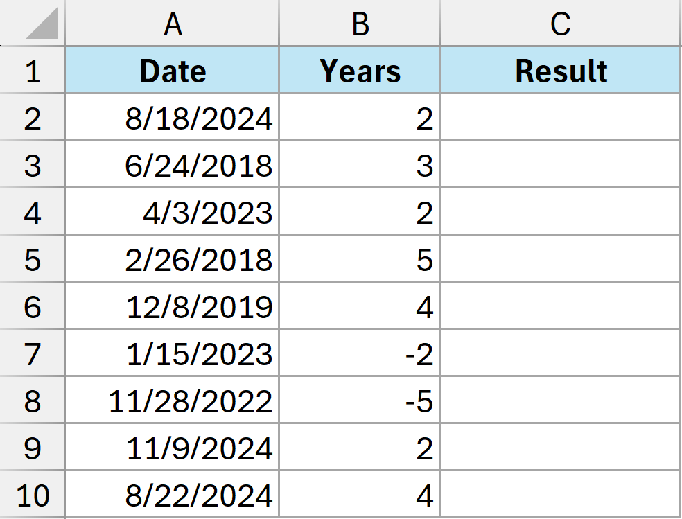 How to Add Years to Date in Excel?