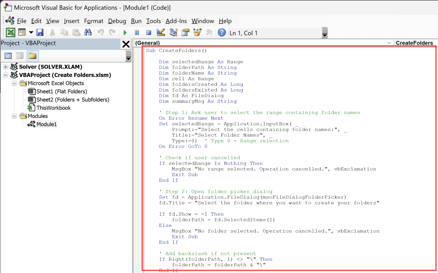 Bulk Create Folders (and Subfolders) Using Excel List