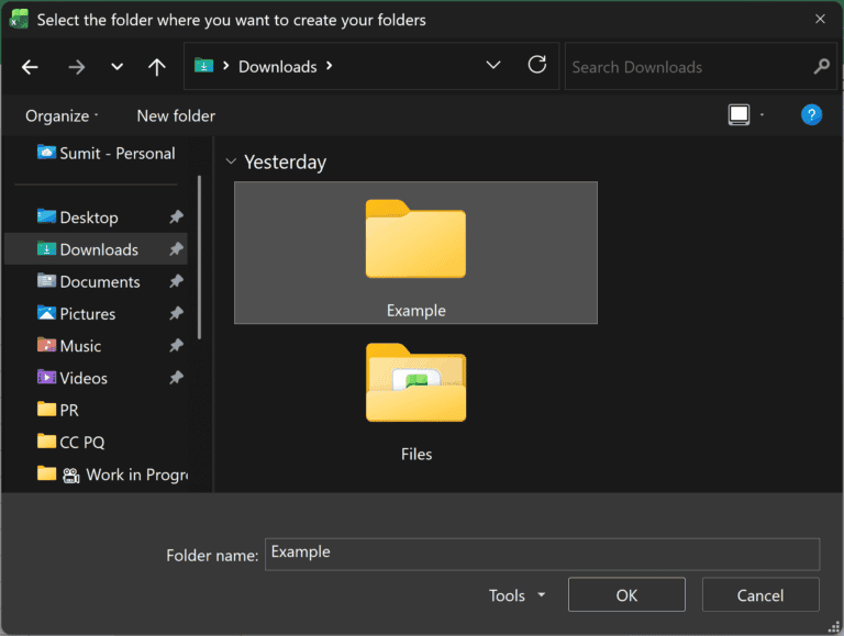 Bulk Create Folders (and Subfolders) Using Excel List