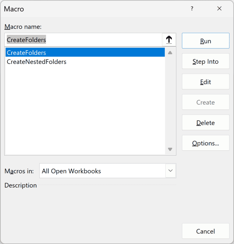 Bulk Create Folders (and Subfolders) Using Excel List