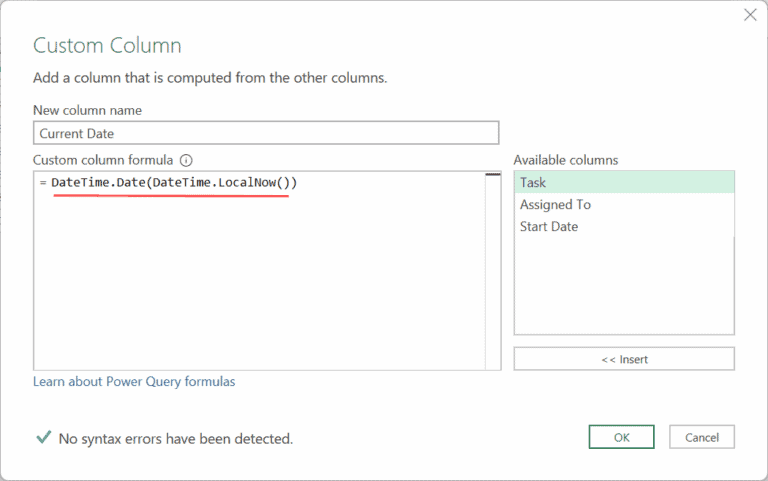 Get Today's Date in Power Query (Easy Formula)