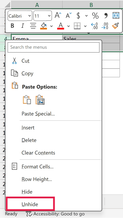 How to Unhide Rows in Excel (3 Easy Ways + Shortcut)