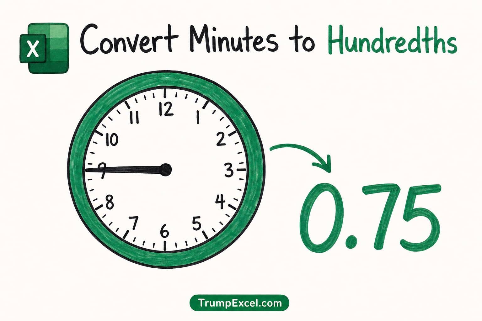 How to Convert Minutes to Hundredths in Excel
